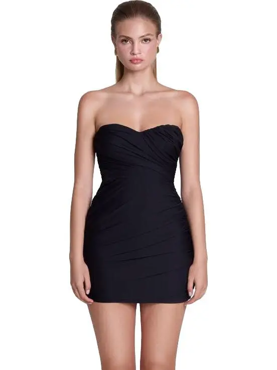 LEAU Solstice Strapless Sculpt Mini Dress - Black