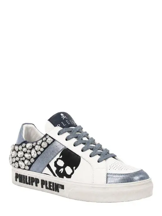 Philipp Plein Embellished Skull Low-top Sneakers - Lightblue/darkblue