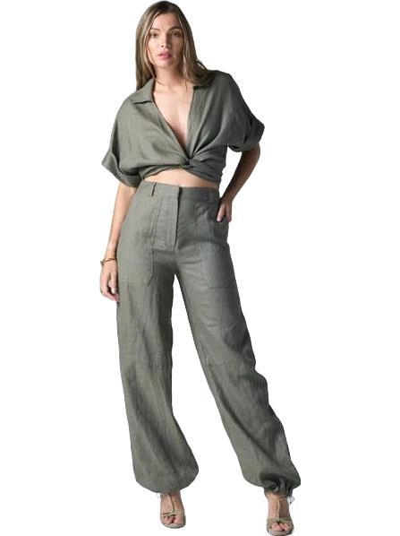 JBQ Bennett 2.0 Linen Trousers - Moss