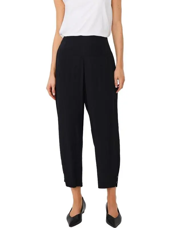 MASAI COPENHAGEN High-waist Draped Tapered Trousers - Black
