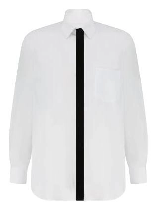 UCHÈ Uche Velvet Patch Long Sleeve Shirt - White