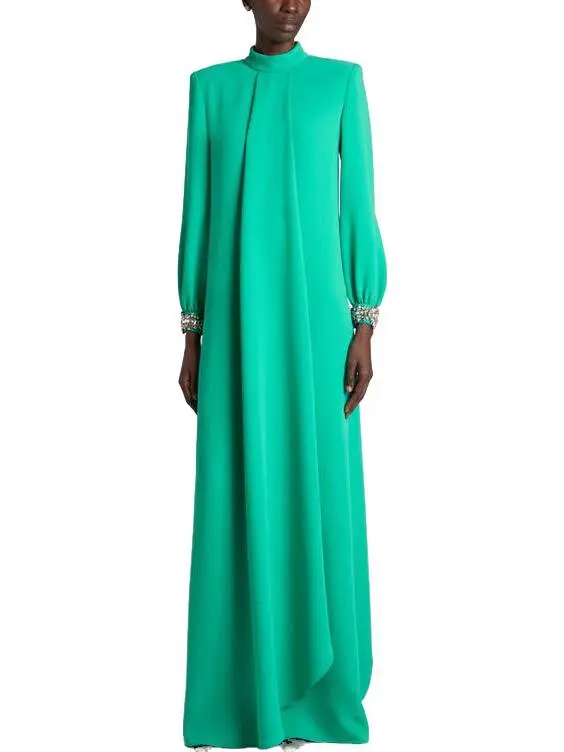 Valentino Garavani Embellished Silk Gown - Green