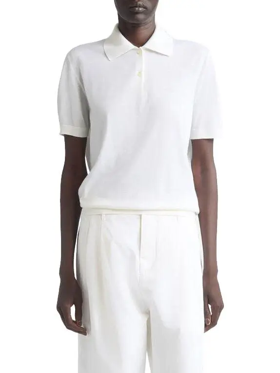 JIL SANDER Wool Crop Polo - Piuma