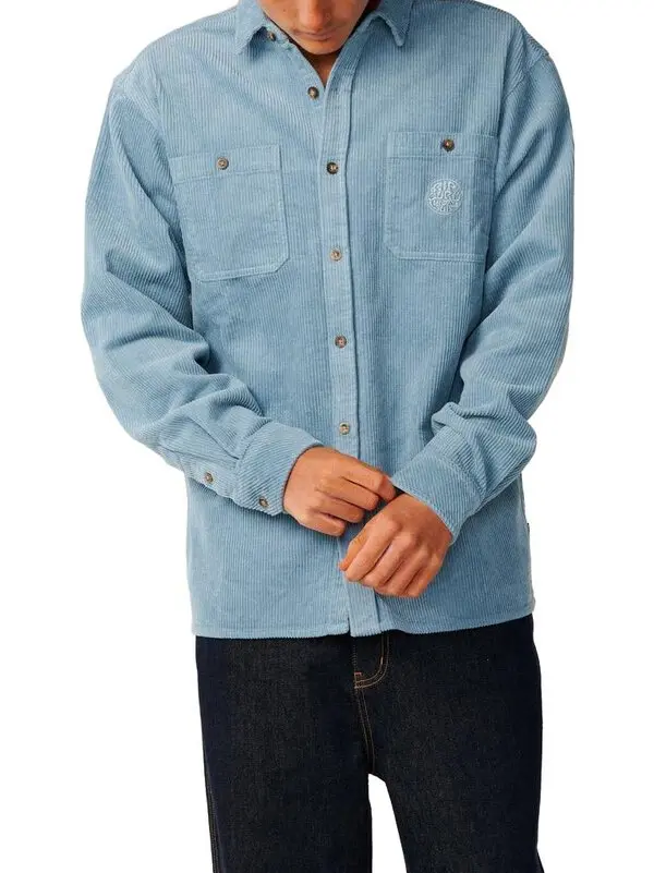 Rip Curl Premium Surf Cotton Corduroy Button-up Overshirt - Citadel Blue
