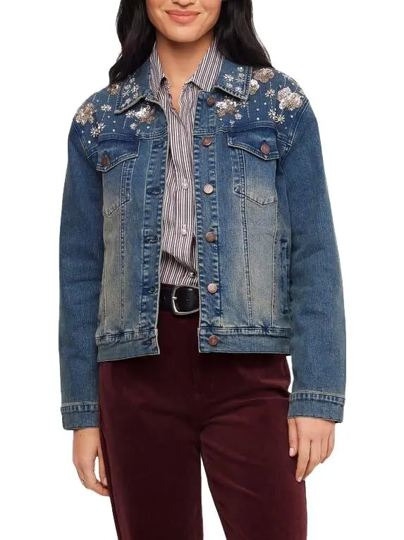 Karen Kane Embellished Jacket - Denim