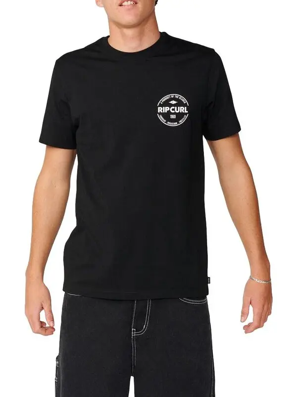 Rip Curl Logo Graphic Cotton T-shirt - Black