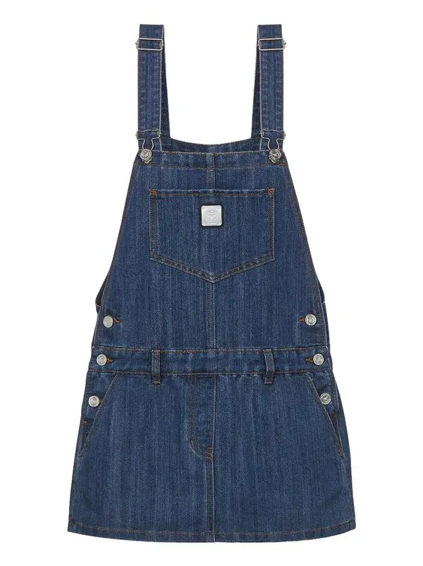 Mcm Overall Skirt In Lurex Denim - Indigo
