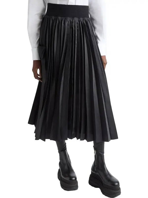 Sacai Pleated Cargo Midi Skirt - Black