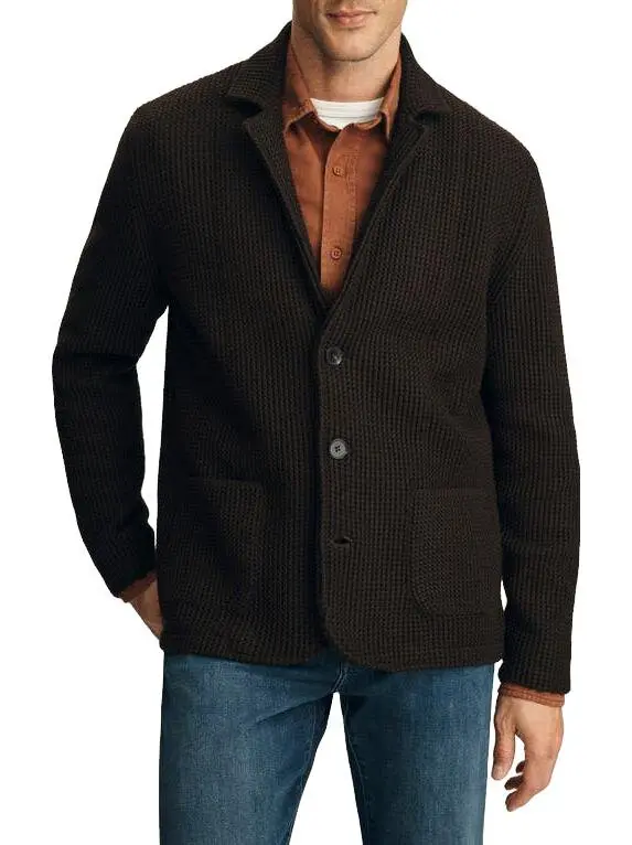 34 Heritage Birch Waffle Knit Sweater Blazer - Brown
