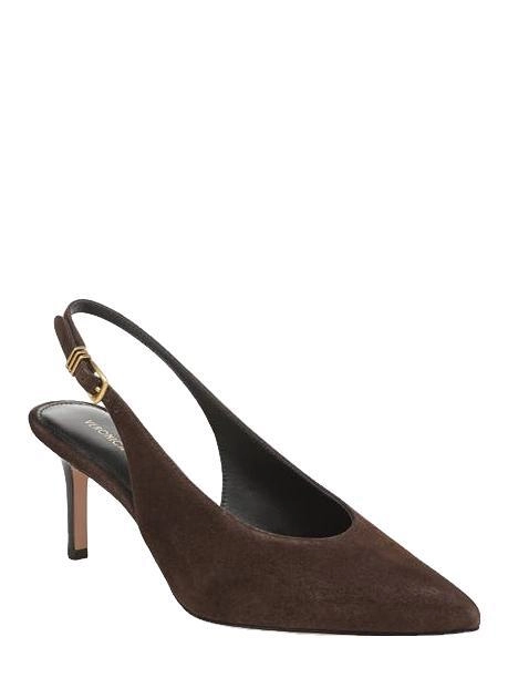 Veronica Beard Luciana Suede Slingback Pumps - Espresso
