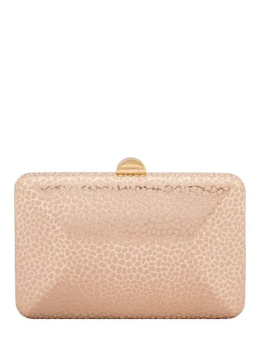 OLGA BERG Frankie Embossed Clutch - Blush