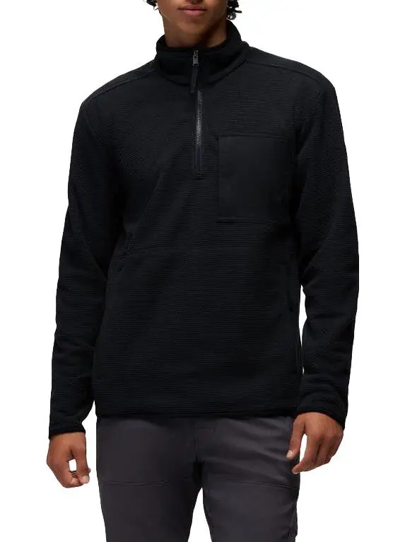 Prana Stretch Zion Fleece Quarter Zip Pullover - Black