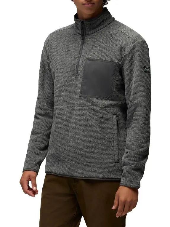 Prana Stretch Zion Fleece Quarter Zip Pullover - Shadow Heather
