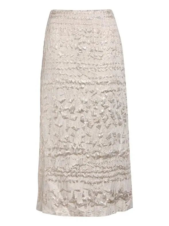 Partow Alina Textured Silk Blend A-line Skirt - Silver