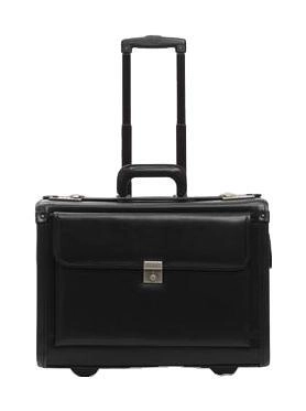KORCHMAR Mobilemax 18" Wheeled Leather Catalog Case - Black