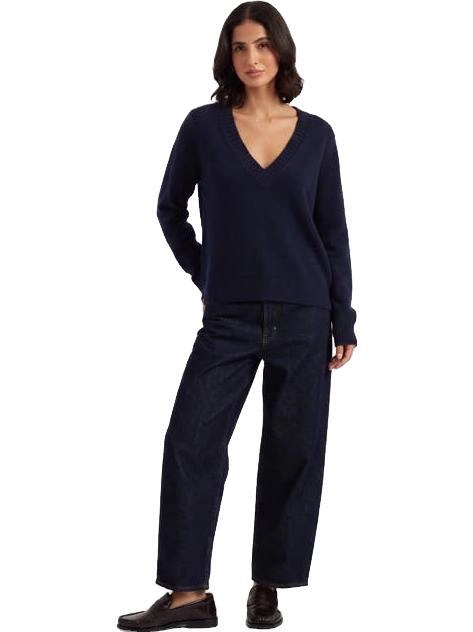 Chinti & Parker Wool-cashmere V-neck Sweater - Navy