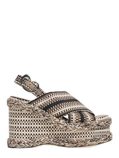 AMAMBAIH Pia Handwoven Platform Sandal With Adjustable Ankle Strap - Sand