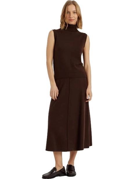 Chinti & Parker Wool-cashmere High-neck Tank - Chocolate