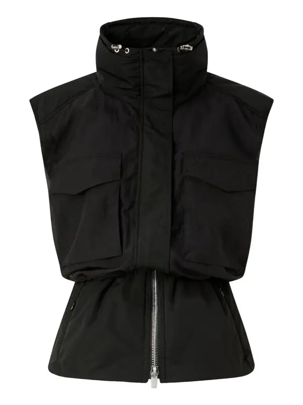 Pinko Sleeveless Down Jacket With Drawstring Detail - Black