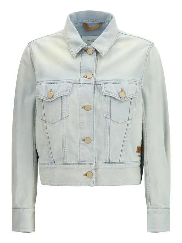 Jacob Cohen Cropped Denim Jacket - Light Blue