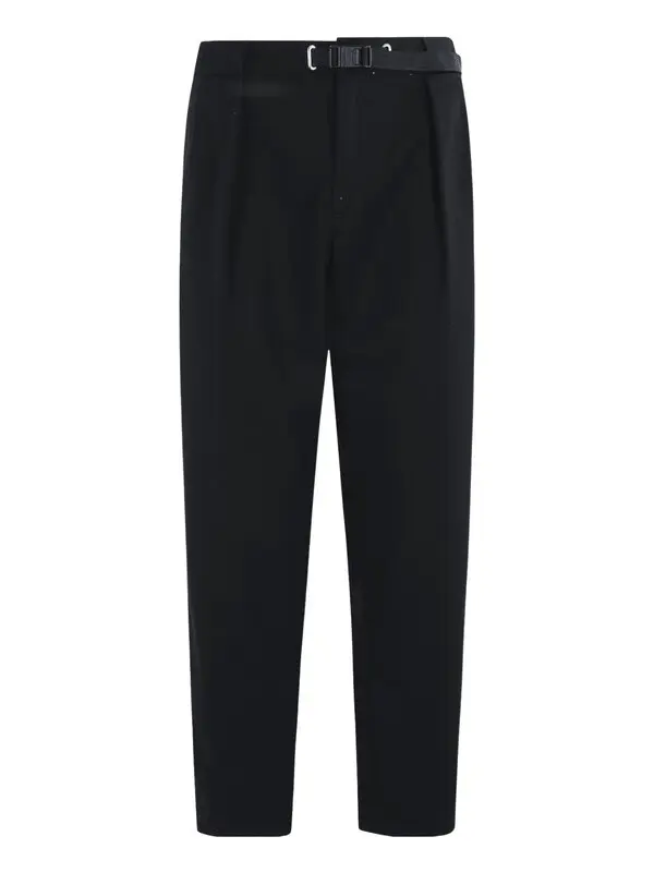 WHITE SAND Tailored Trousers With Belt - Nero