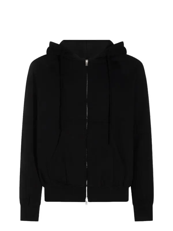 THOM KROM Zip-up Hooded Sweatshirt - Black