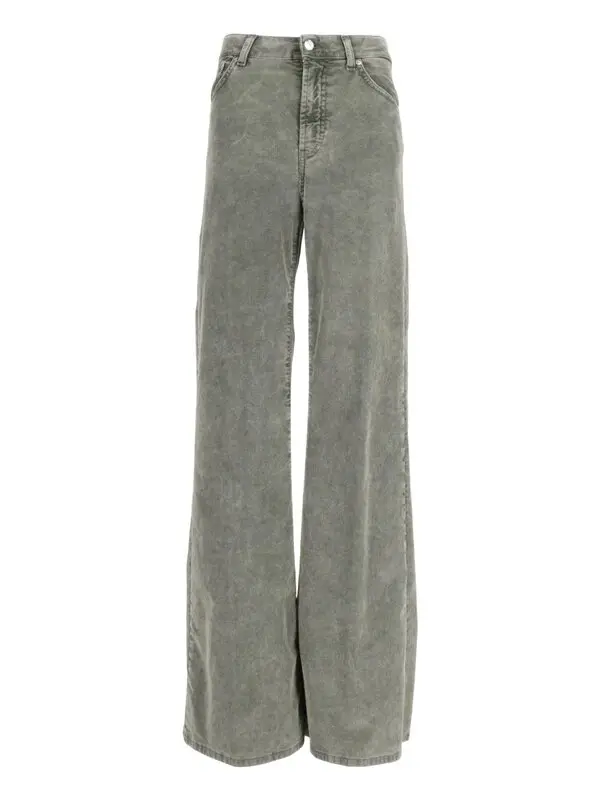 DONDUP Logo Patch Straight-leg Pants - Gray