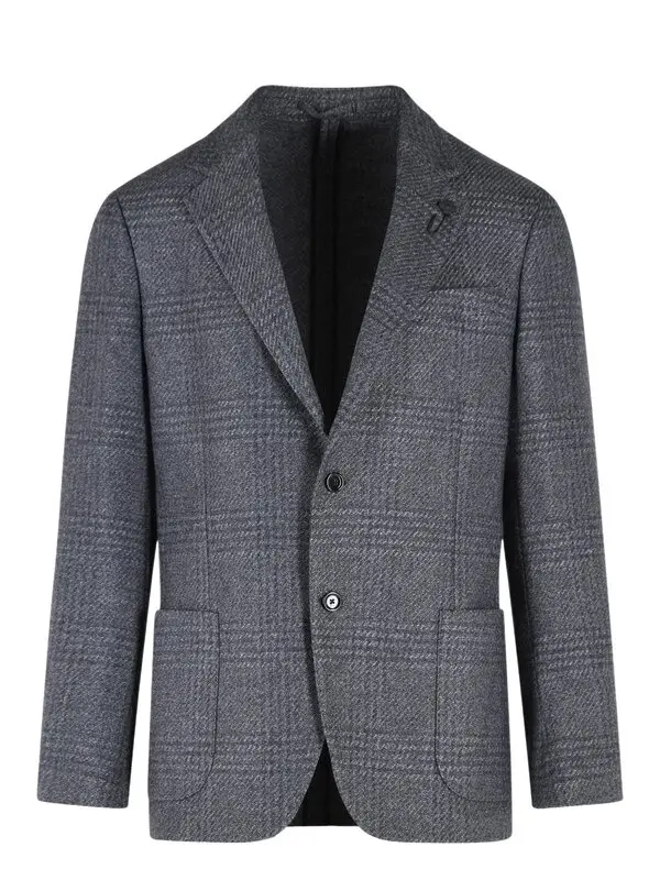 LARDINI Blended-fabric Blazer - Navy