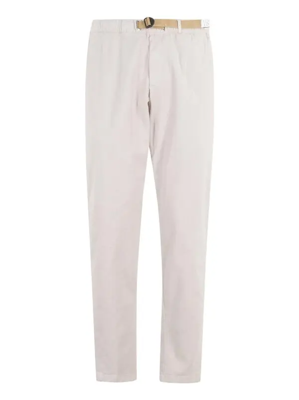 WHITE SAND Casual Trousers With Belt - White