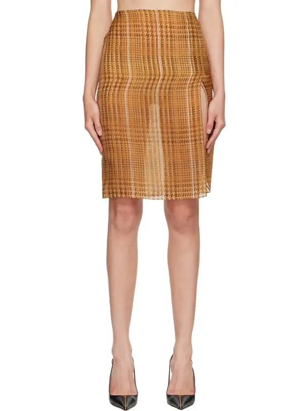 MUGLER Wrap Skirt - Brown