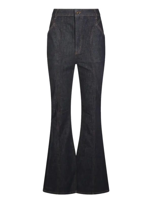 SELF-PORTRAIT High-rise Flared Jeans - Indigo