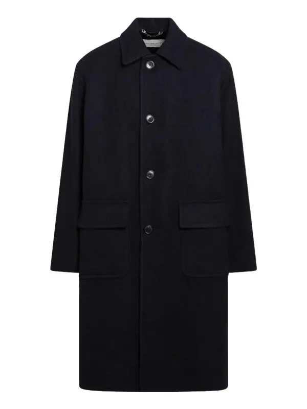 Dries Van Noten Single-breasted Wool Coat - Navy Blue