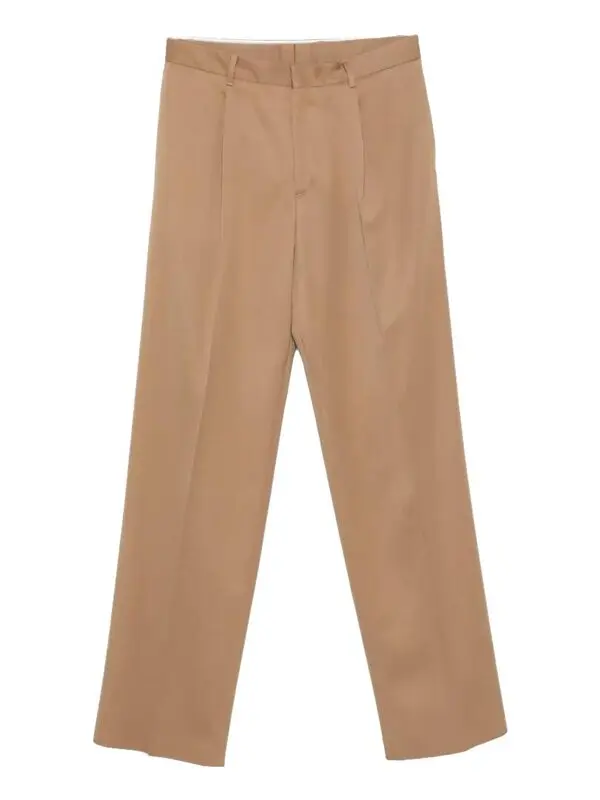LARDINI Pleated Straight-leg Trousers - Beige