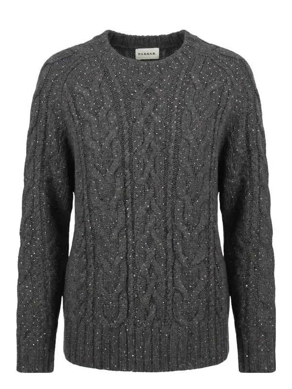P.a.r.o.s.h Embellished Crew Neck Sweater - Antracite