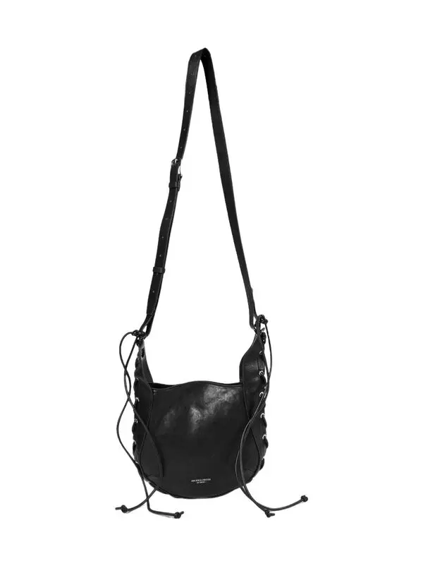 ANN DEMEULEMEESTER Lace-up Shoulder Bag - Black