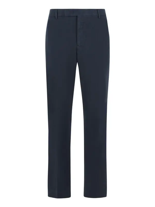 PT TORINO Tailored Trousers With Belt Loops - Navy
