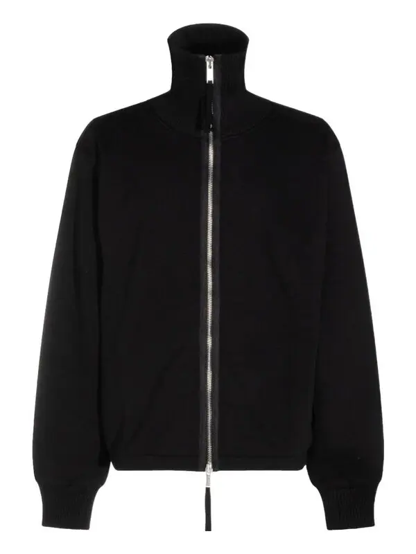 THOM KROM High Neck Zip Up Jacket - Black