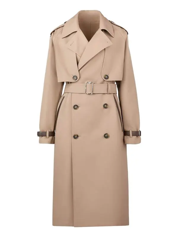 TOD'S Gabardine Trench Coat With Removable Cape - Beige