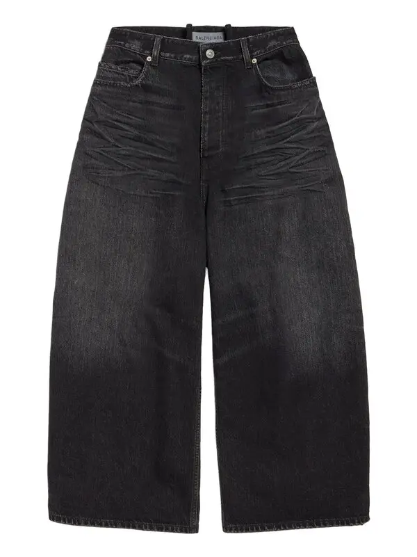 Balenciaga Curved Denim Jeans - Black
