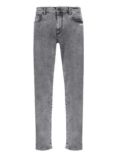Off-White Skinny Fit Denim Jeans - Medium Grey/white