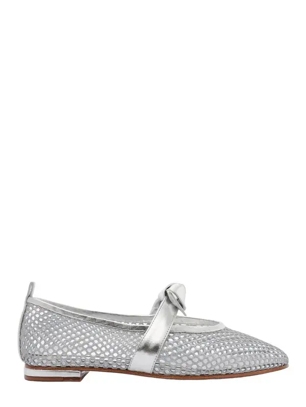 ALEXANDRE BIRMAN Clarita Ballerina Mesh Flats - Silver