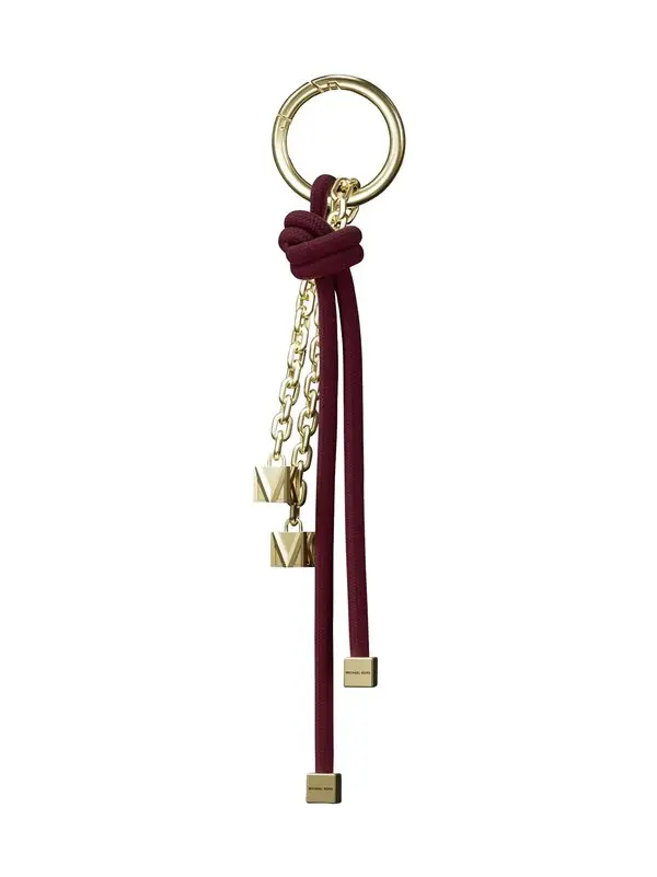 Michael Kors Gold-tone And Cord Bag Charm - Purple