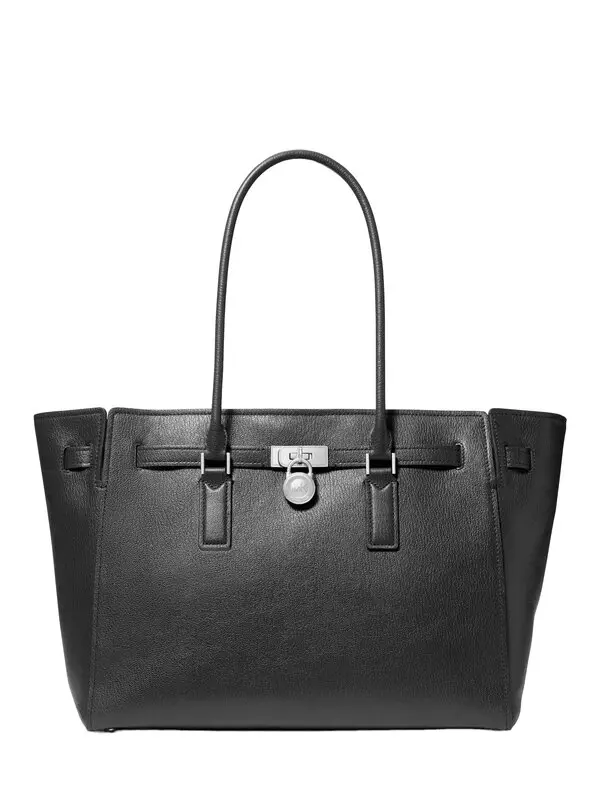 Michael Kors Hamilton Moderne Large Leather Tote Bag - Black