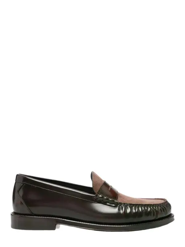 Brunello Cucinelli Panelled Leather Loafers - Brown