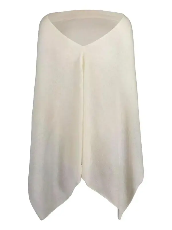 Minnie Rose Cashmere Ruana Poncho - White
