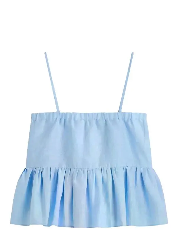 Scanlan Theodore Peplum Spaghetti-strap Blouse - Blue