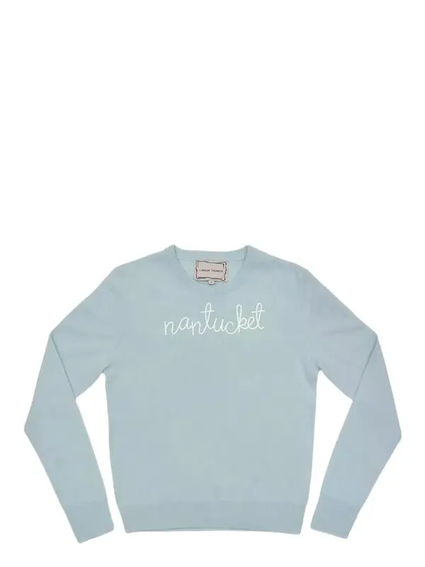 Lingua Franca Nantucket Embroidered Sweater - Blue