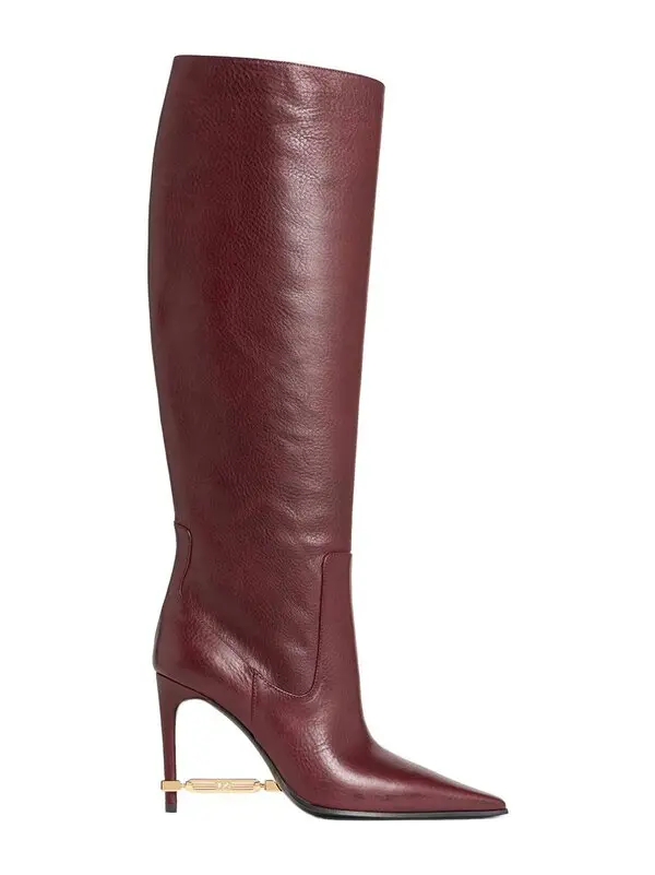 Dsquared2 Knee-high Stiletto Boots With Metal Bar Detail - Red
