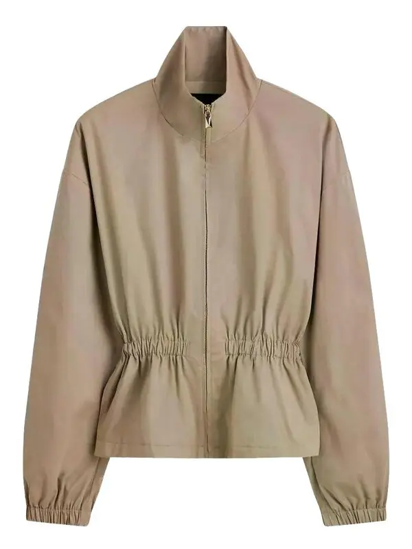 Scanlan Theodore Funnel Neck Gathered Waist Jacket - Neutrals