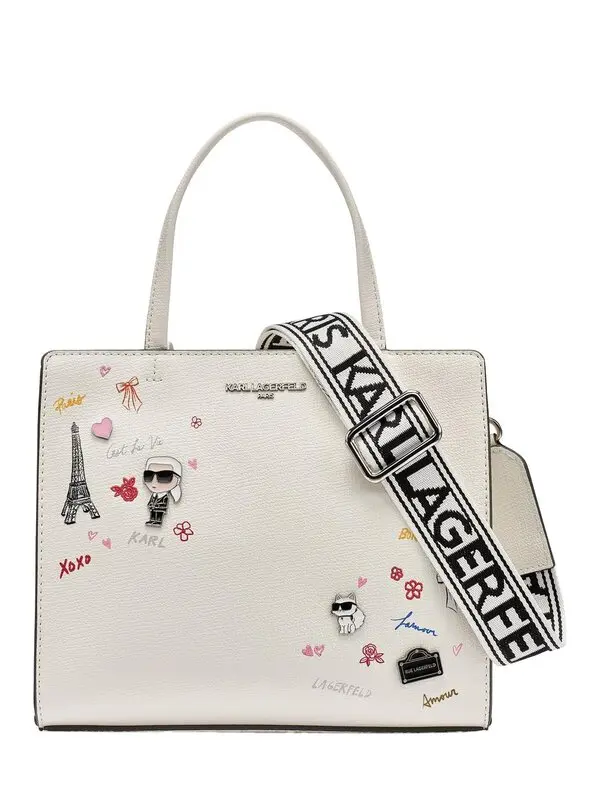 Karl Lagerfeld Paris Maybelle Satchel - White/silver